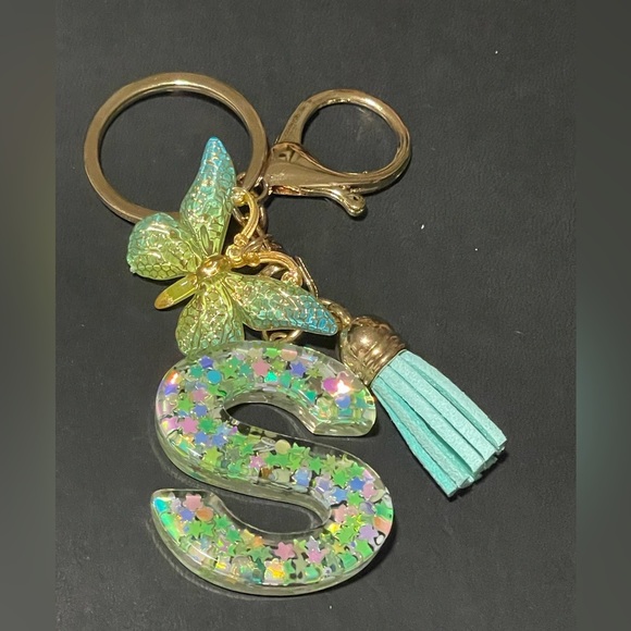 Accessories | Green Letter S Keychainbag Charm Cute Little Stars ...